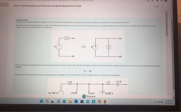 Solved Sotarce- Transformations and Thevenin and Norton | Chegg.com