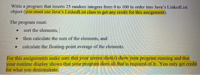Solved Write a program that inserts 25 random integers from | Chegg.com