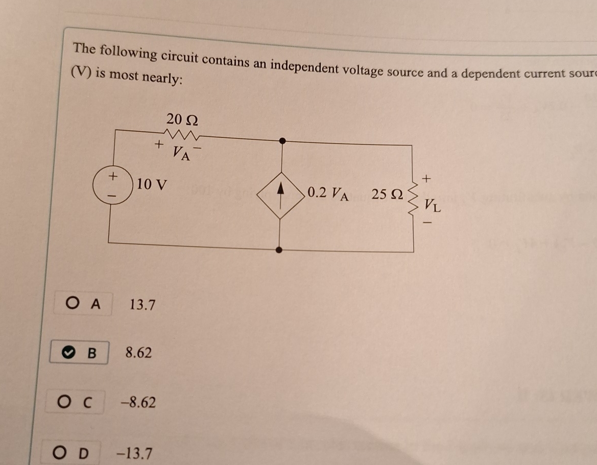 Solved The following circuit contains an independent voltage | Chegg.com