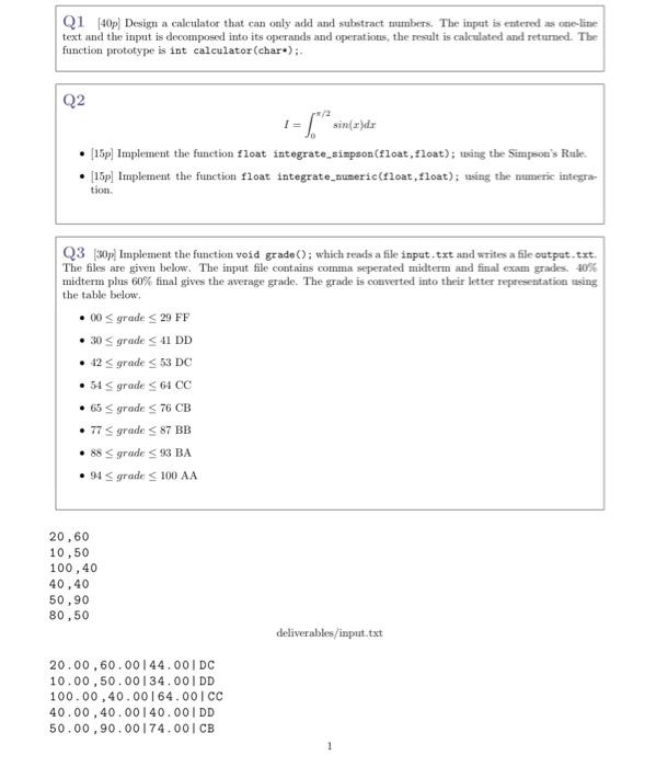 Solved Q1 [40p] Design a calculator that can oaly add and | Chegg.com