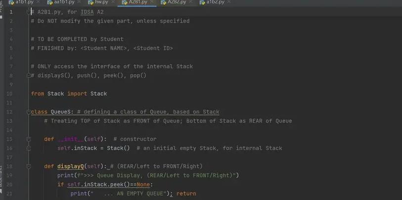 Solved A2B1 (10 marks) Develop a Stack-based Queue having an | Chegg.com