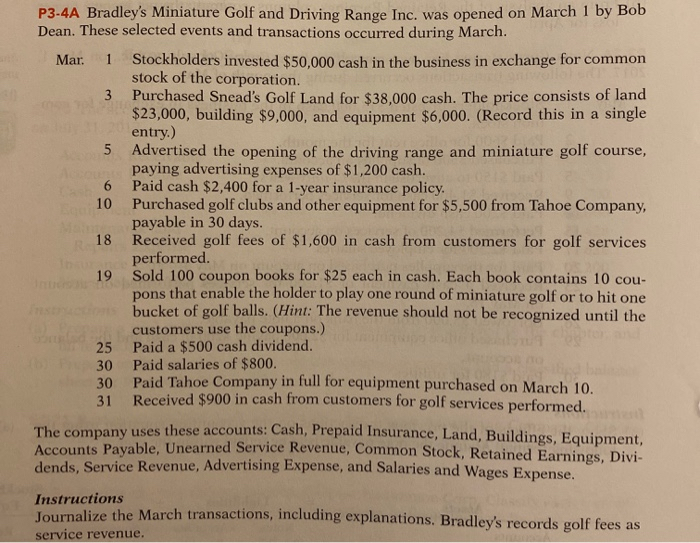 Solved general ledger t accountsP3-4A Bradley's Miniature | Chegg.com
