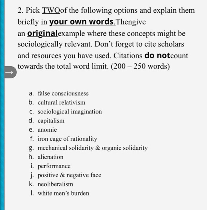 Solved 2. Pick TWO of the following options and explain them | Chegg.com