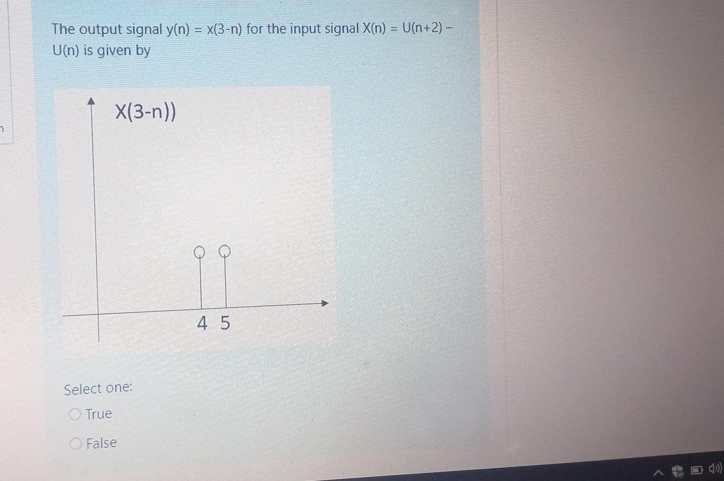 Solved The output signal y(n) = x(3-n) for the input signal | Chegg.com