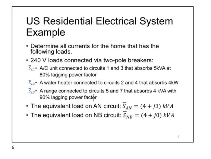 Solved US Residential Electrical System Example - Determine | Chegg.com