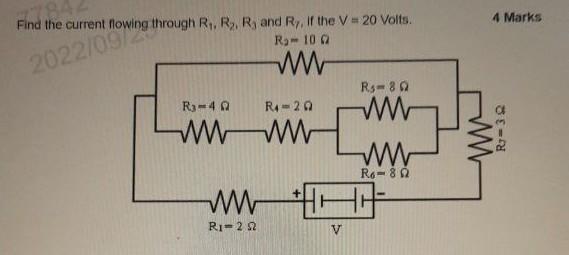 Solved Find the current flowing through R1,R2,R3 and R2, if | Chegg.com