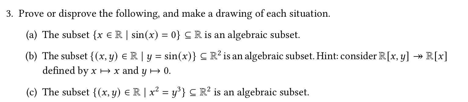 Prove or disprove the following, and make a drawing | Chegg.com