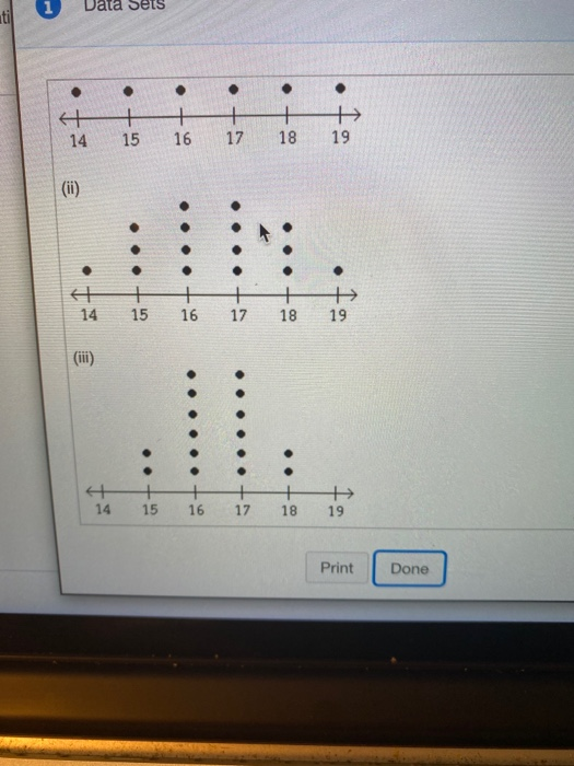 Solved You are asked to compare three data sets. Without | Chegg.com