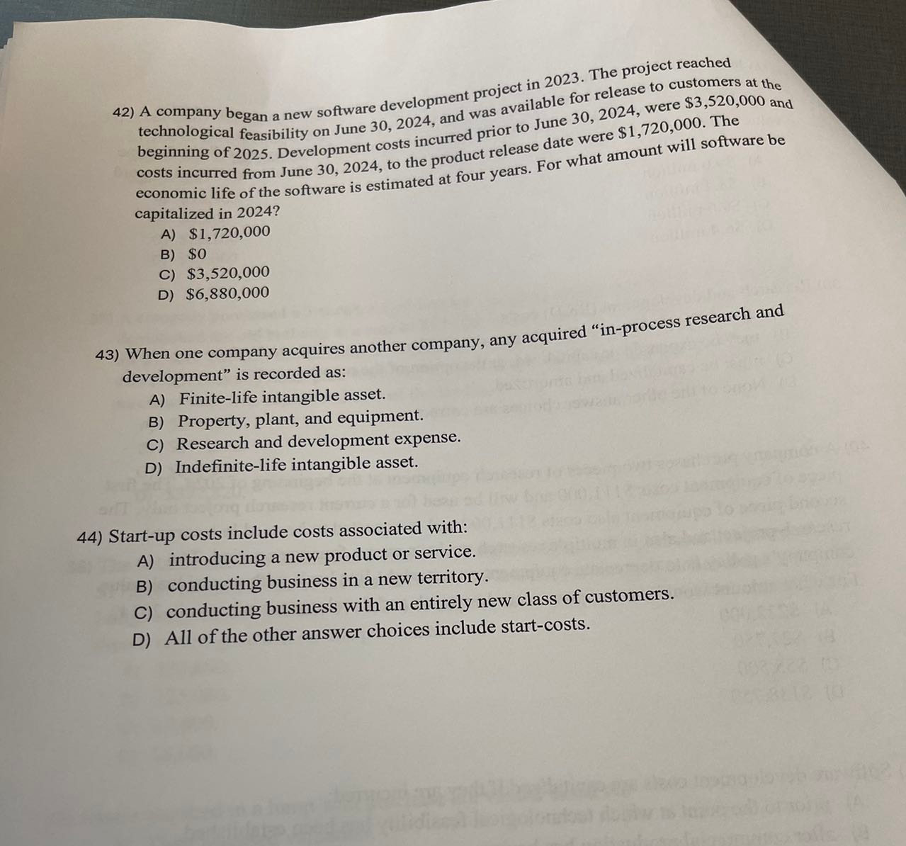 Solved A company began a new software development project in | Chegg.com