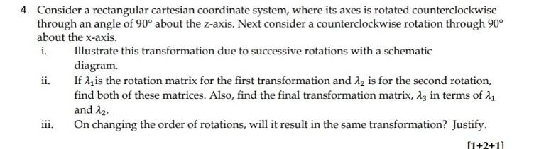 Solved 4 Consider A Rectangular Cartesian Coordinate