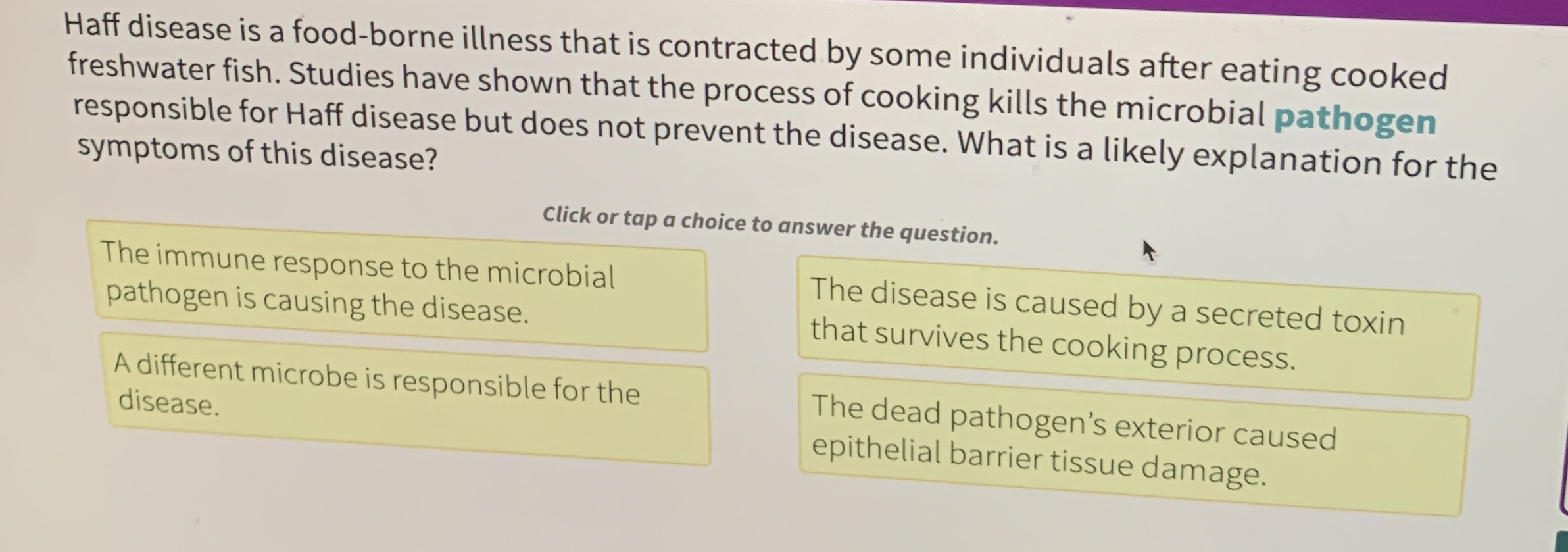 Solved Haff disease is a food-borne illness that is | Chegg.com