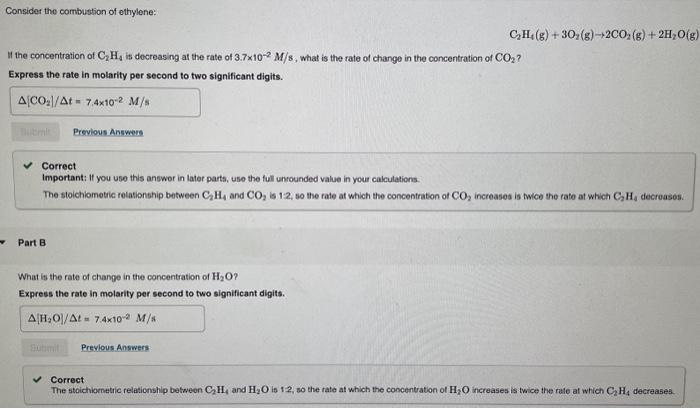 Solved Consider the combustion of ethylene: C2H4( g)+3O2( | Chegg.com