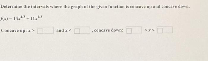 Solved Determine the intervals where the graph of the given | Chegg.com