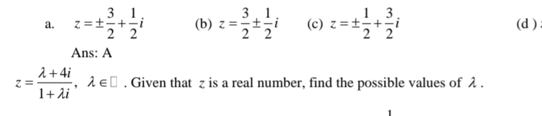 Solved z=λ+4i1+λi,λin . ﻿Given that z ﻿is a real number, | Chegg.com