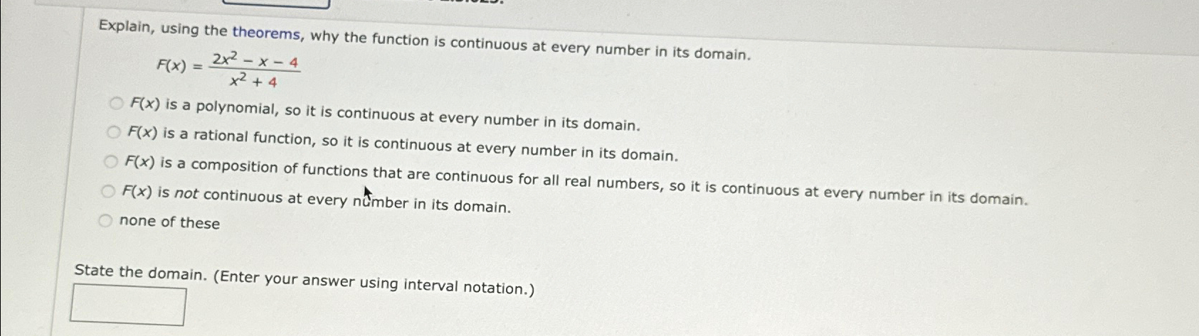 Solved Explain, using the theorems, why the function is | Chegg.com