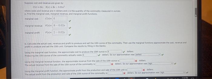 Solved Suppose cost and reverue are given by | Chegg.com