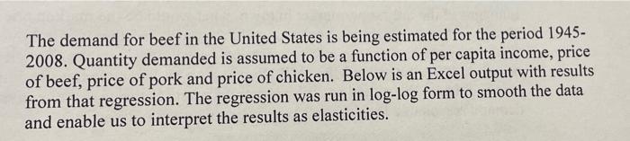 Solved The demand for beef in the United States is being | Chegg.com