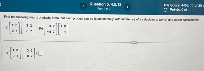 Solved Find the following matrix products. Note that each | Chegg.com