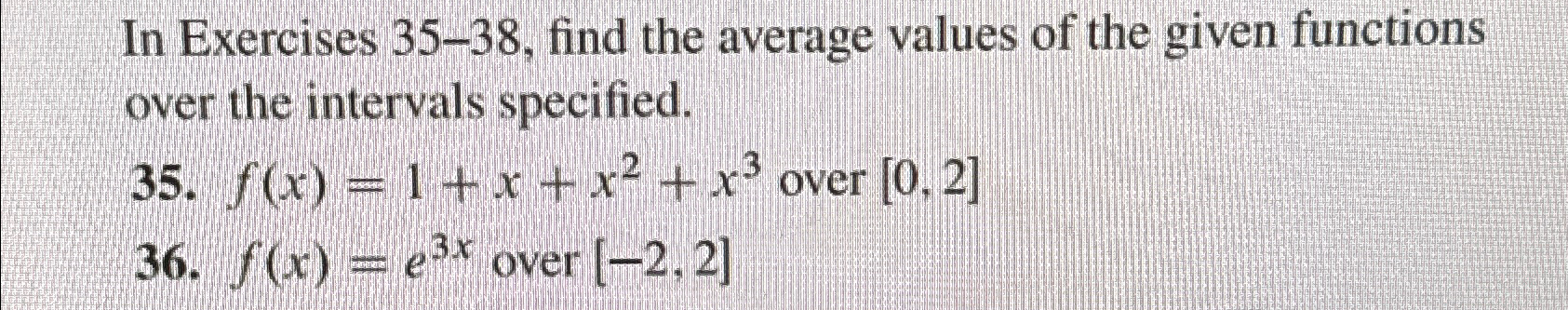 Solved In Exercises 35-38, ﻿find the average values of the | Chegg.com