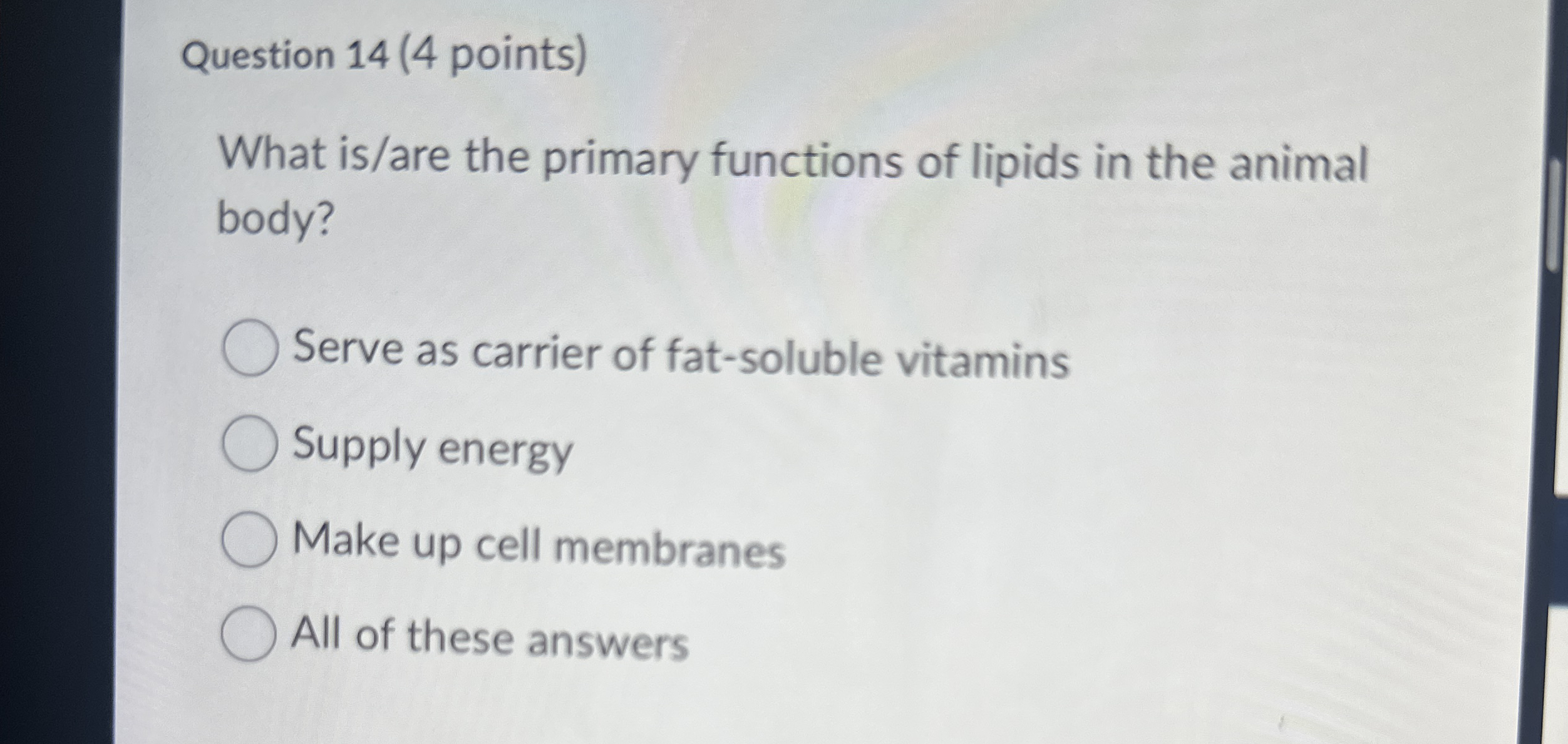 Solved Question 14 (4 ﻿points)What is/are the primary | Chegg.com