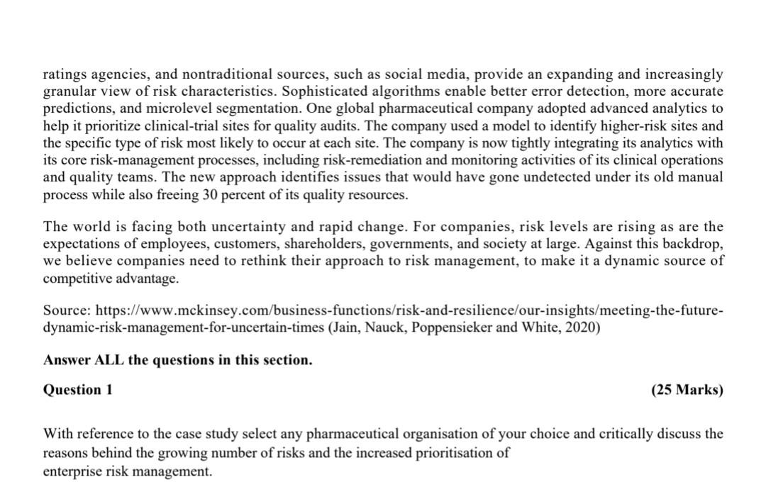 Solved MEETING THE FUTURE: DYNAMIC RISK MANAGEMENT FOR | Chegg.com