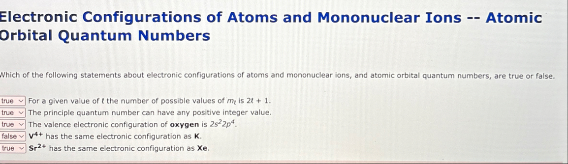 Solved Electronic Configurations of Atoms and Mononuclear | Chegg.com