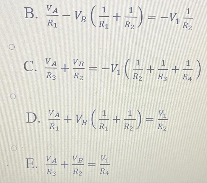Solved Select the most appropriate set of equations for the | Chegg.com
