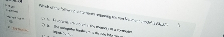 Solved Which of the following statements regarding the von | Chegg.com