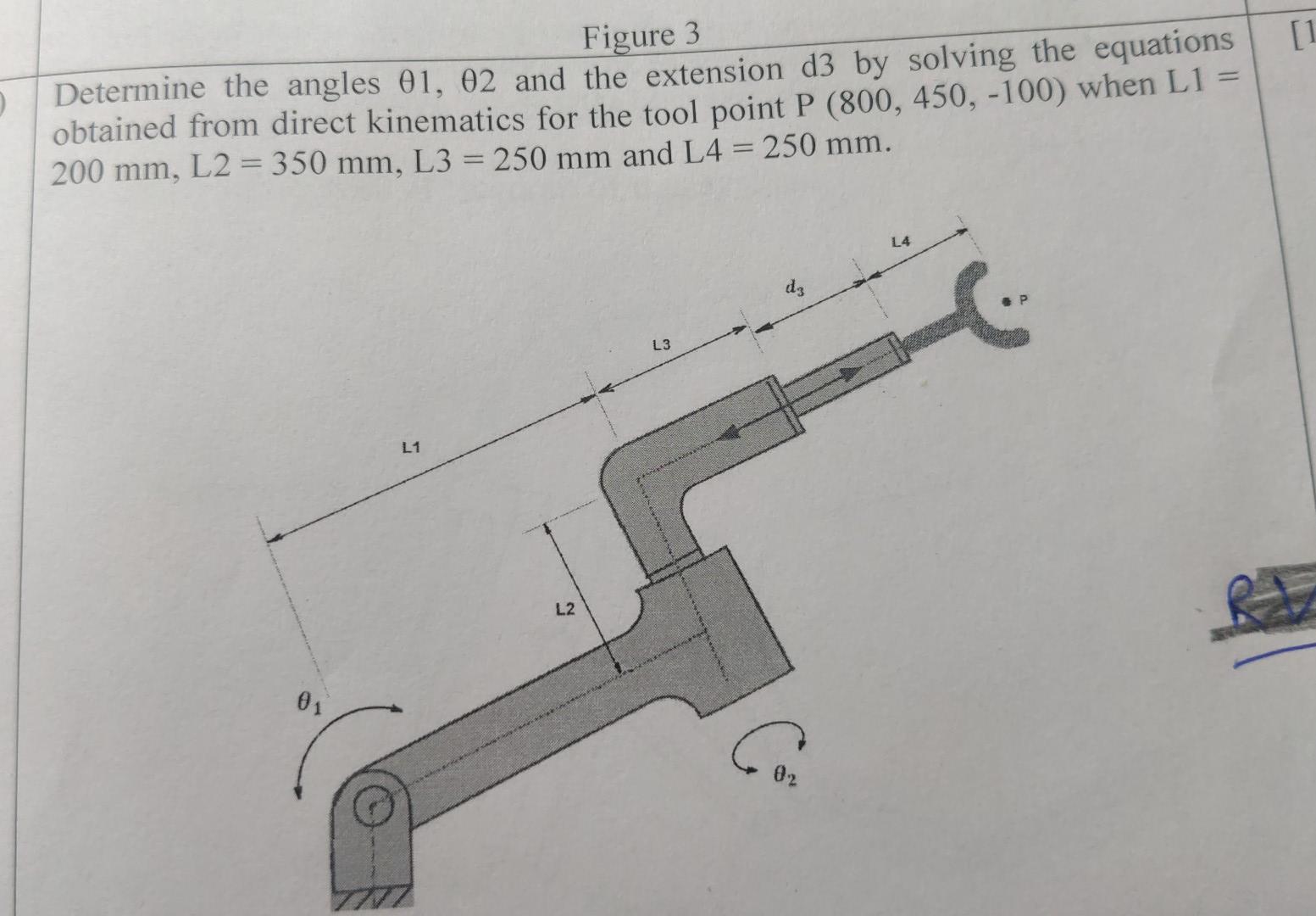 Solved Figure 3 Determine the angles θ1,θ2 and the extension | Chegg.com