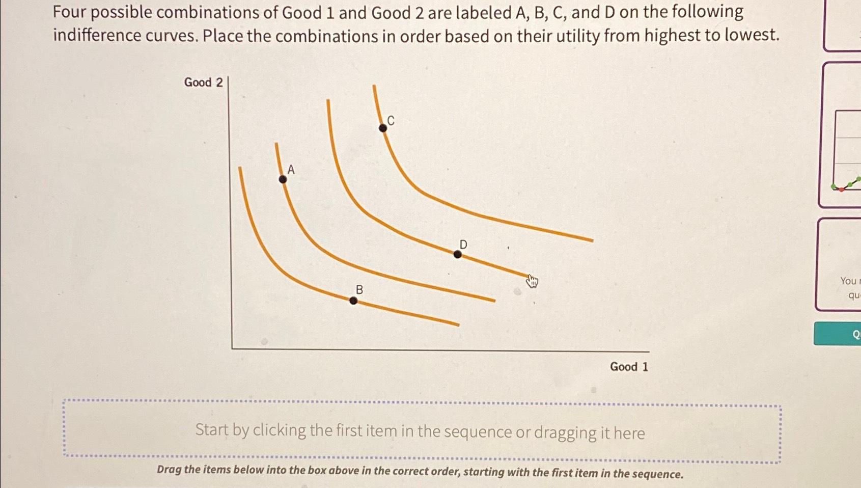 Four possible combinations of Good 1 ﻿and Good 2 ﻿are | Chegg.com