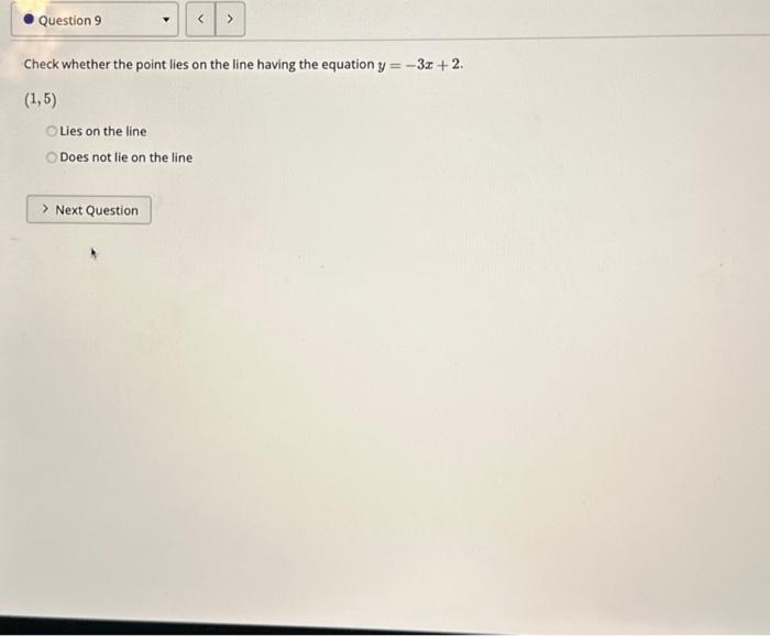 Solved Check whether the point lies on the line having the | Chegg.com