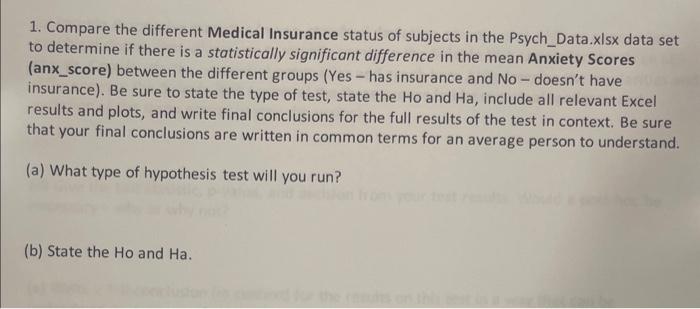 Solved what type of test should you run? what is the Ho and | Chegg.com
