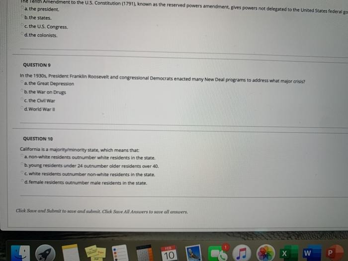 Solved QUESTION 1 Concurrent powers are powers: a. shared by | Chegg.com