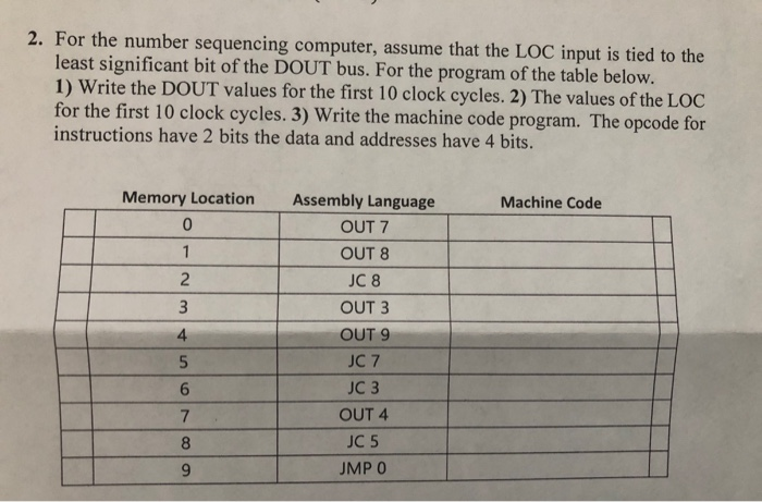 2. For the number sequencing computer, assume that | Chegg.com