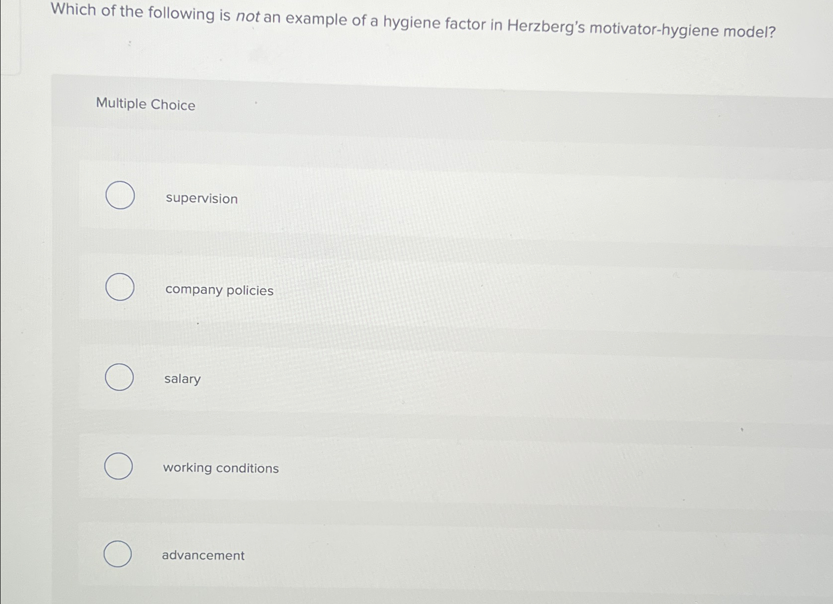 Solved Which of the following is not an example of a hygiene | Chegg.com