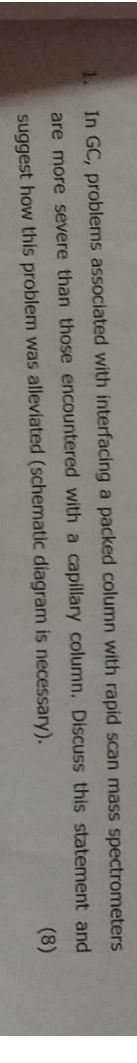 Solved In GC, ﻿problems associated with interfacing a packed | Chegg.com