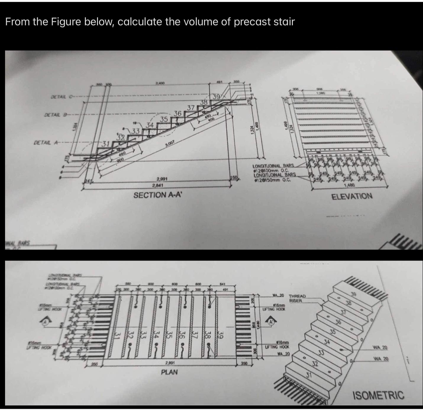 Solved From the Figure below, calculate the volume of | Chegg.com