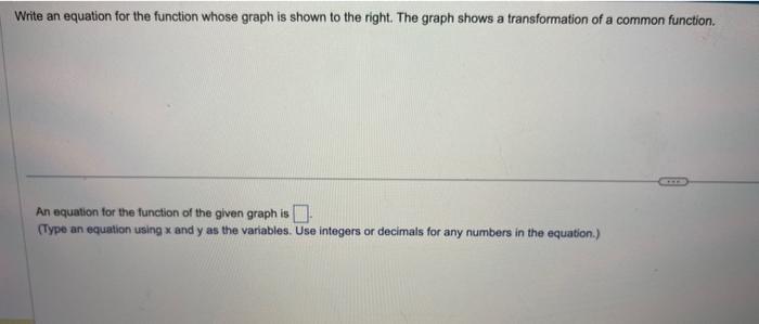 Solved Write an equation for the function whose graph is | Chegg.com
