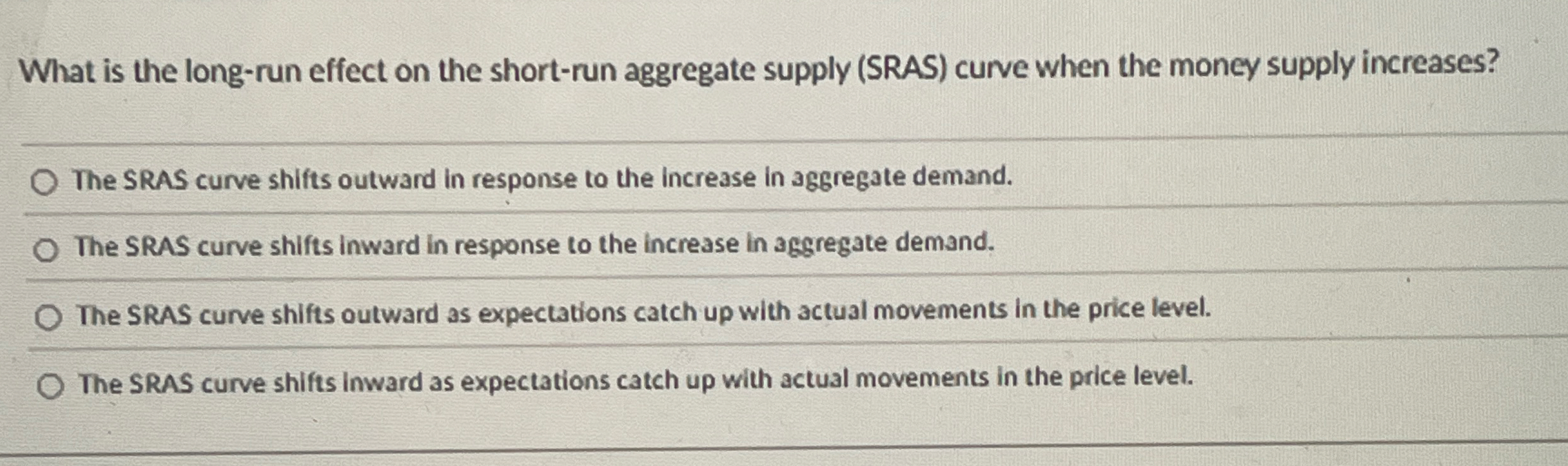 Solved What is the long-run effect on the short-run | Chegg.com