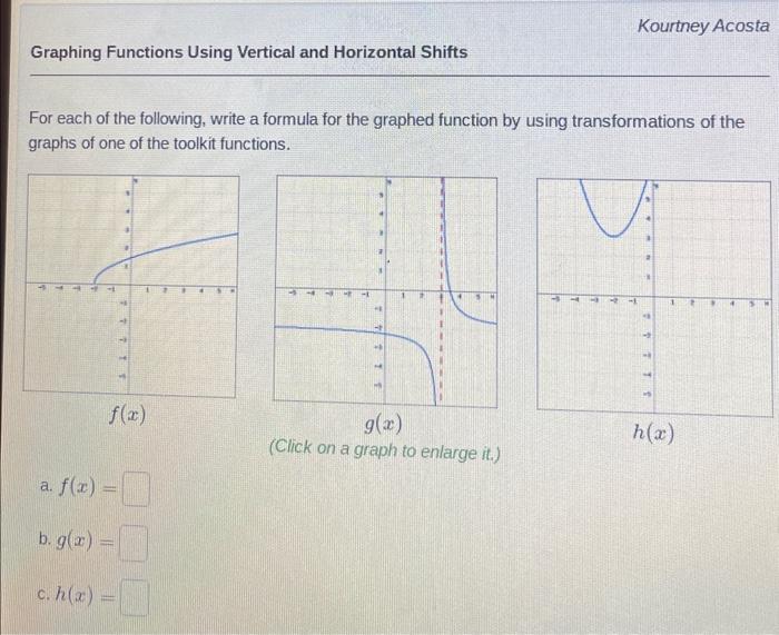 Solved For each of the following, write a formula for the | Chegg.com