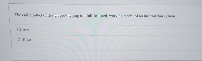 Solved The end product of design prototyping is a | Chegg.com