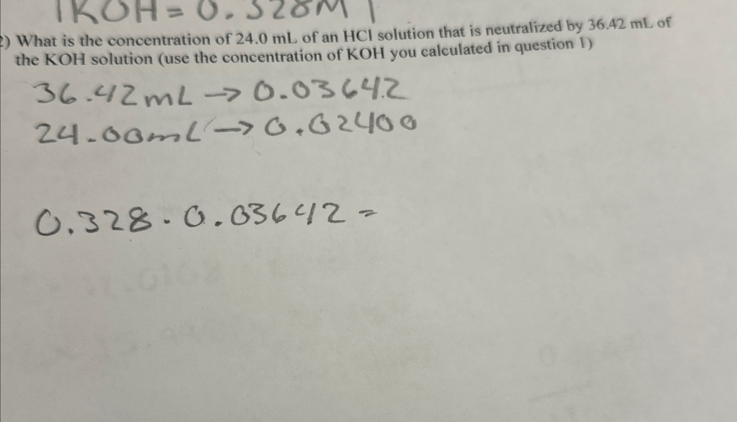 Solved mL ﻿of an HCl ﻿solution that is neutralized by | Chegg.com