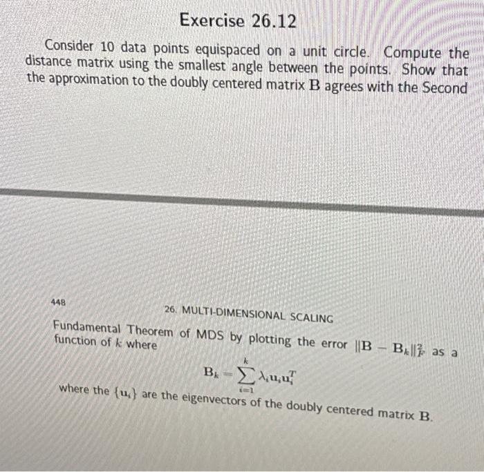 Solved Exercise 26.12 Consider 10 data points equispaced on | Chegg.com