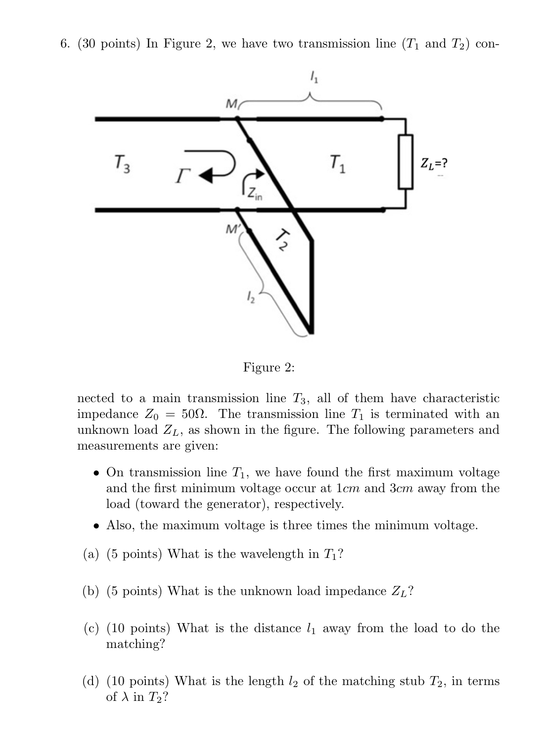Solved USE SMITH CHART TO SOLVE (C) ﻿AND (D)30 ﻿points) ﻿In | Chegg.com