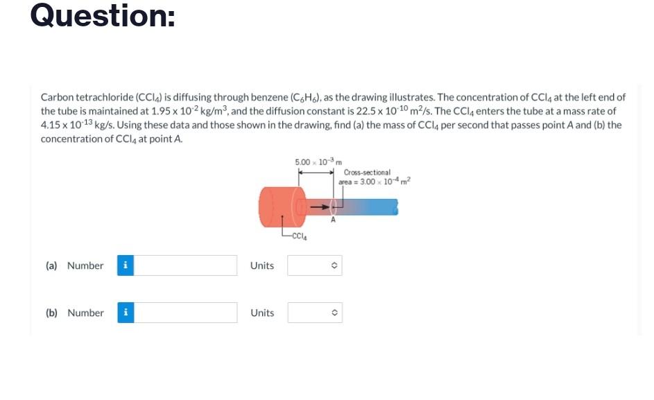 Solved Question: Carbon tetrachloride (CCl4) is diffusing | Chegg.com