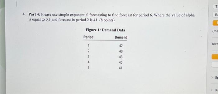Solved Given the following demand data 1. Part 1: Compute a | Chegg.com
