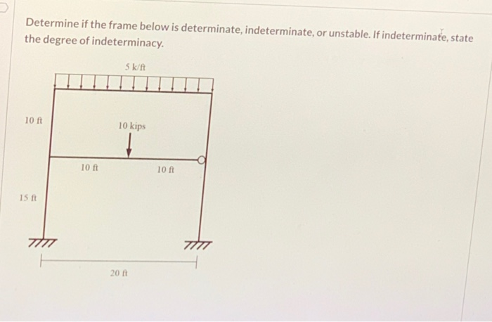 Solved Determine if the frame below is determinate, | Chegg.com