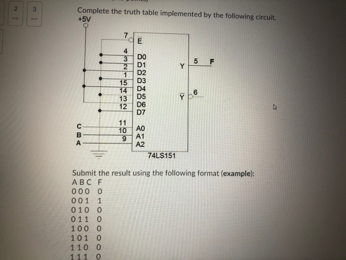 Solved 2 3 Complete the truth table implemented by the | Chegg.com