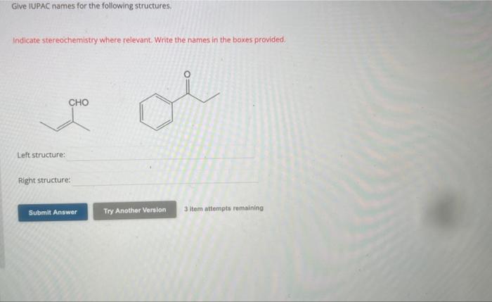 Give IUPAC names for the following structures. | Chegg.com