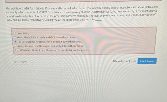 Solved The weight of a USB flash drive is 30 grams and is | Chegg.com